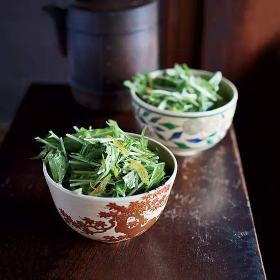 Insalata Mizuna con Kumquat