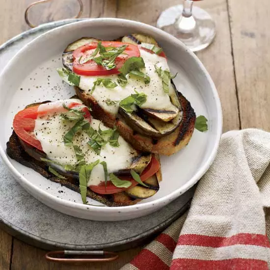 Open-Face Grilled Eggplant Sandwich
