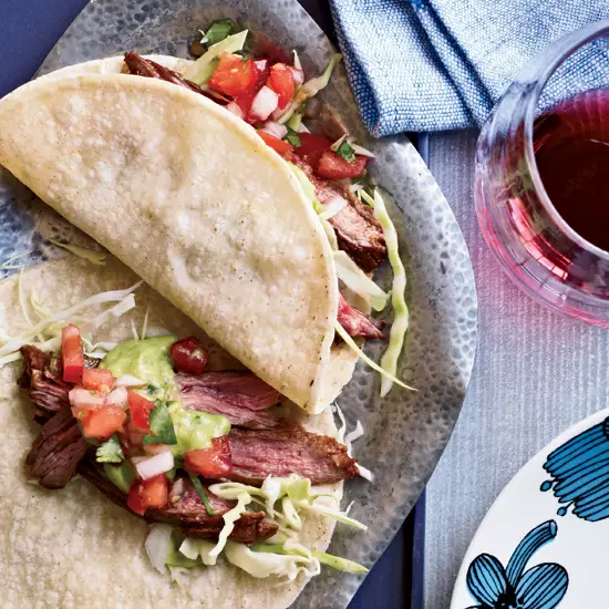 Chili-gekruide romp Steak Tacos