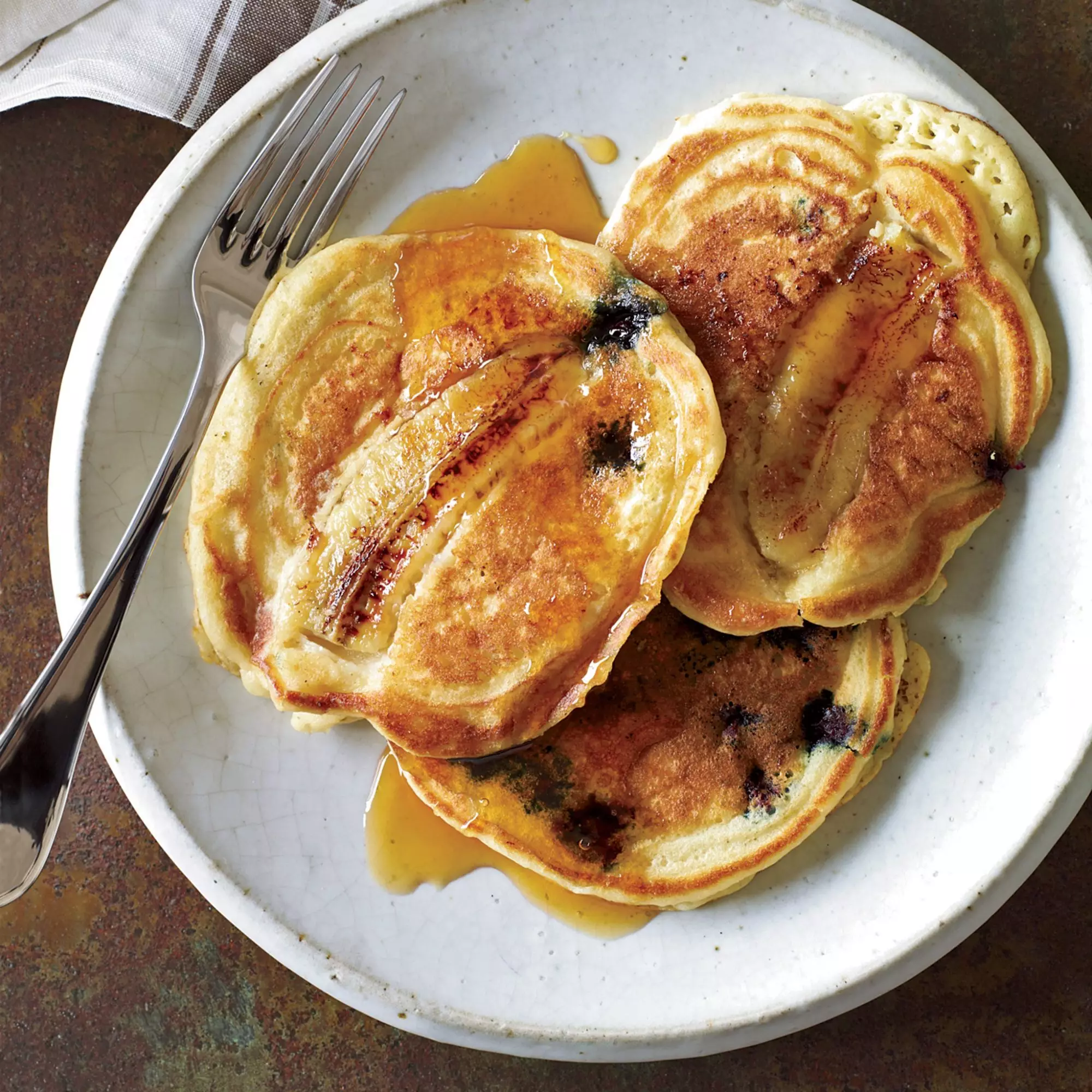 Crêpe aux myrtilles et aux bananes