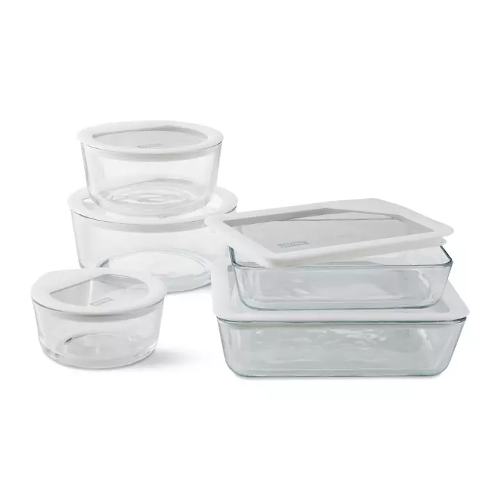 pyrex glazen containers