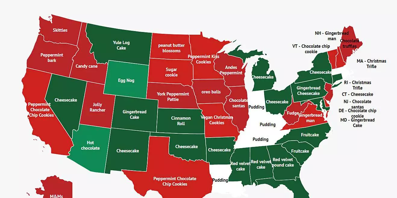 Nejoblíbenější vánoční dobroty v každém státě