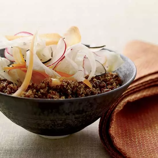Quinoa-resepten foar Peaske