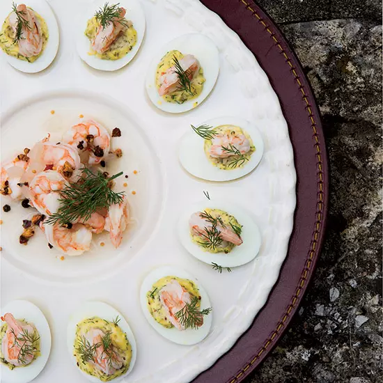 Hêkên Şeytanî bi Shrimp Pickled