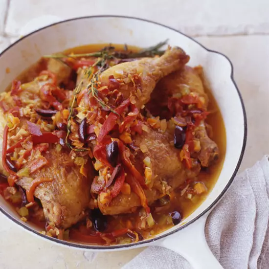 Inkukhu Braised With Peppers