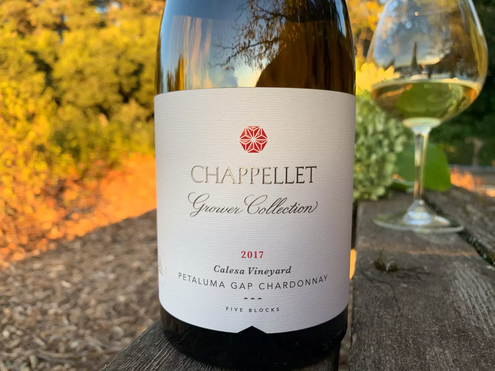 ការប្រមូលអ្នកដាំ Chappellet ឆ្នាំ 2017 Calesa Vineyard Petaluma Gap Chardonnay