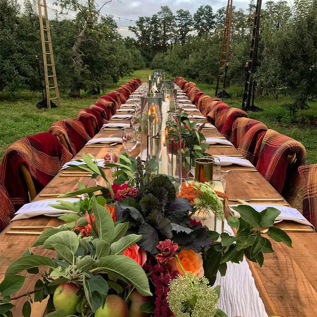 Mixed Greens Event Design til Angry Orchard Thanksgiving bord