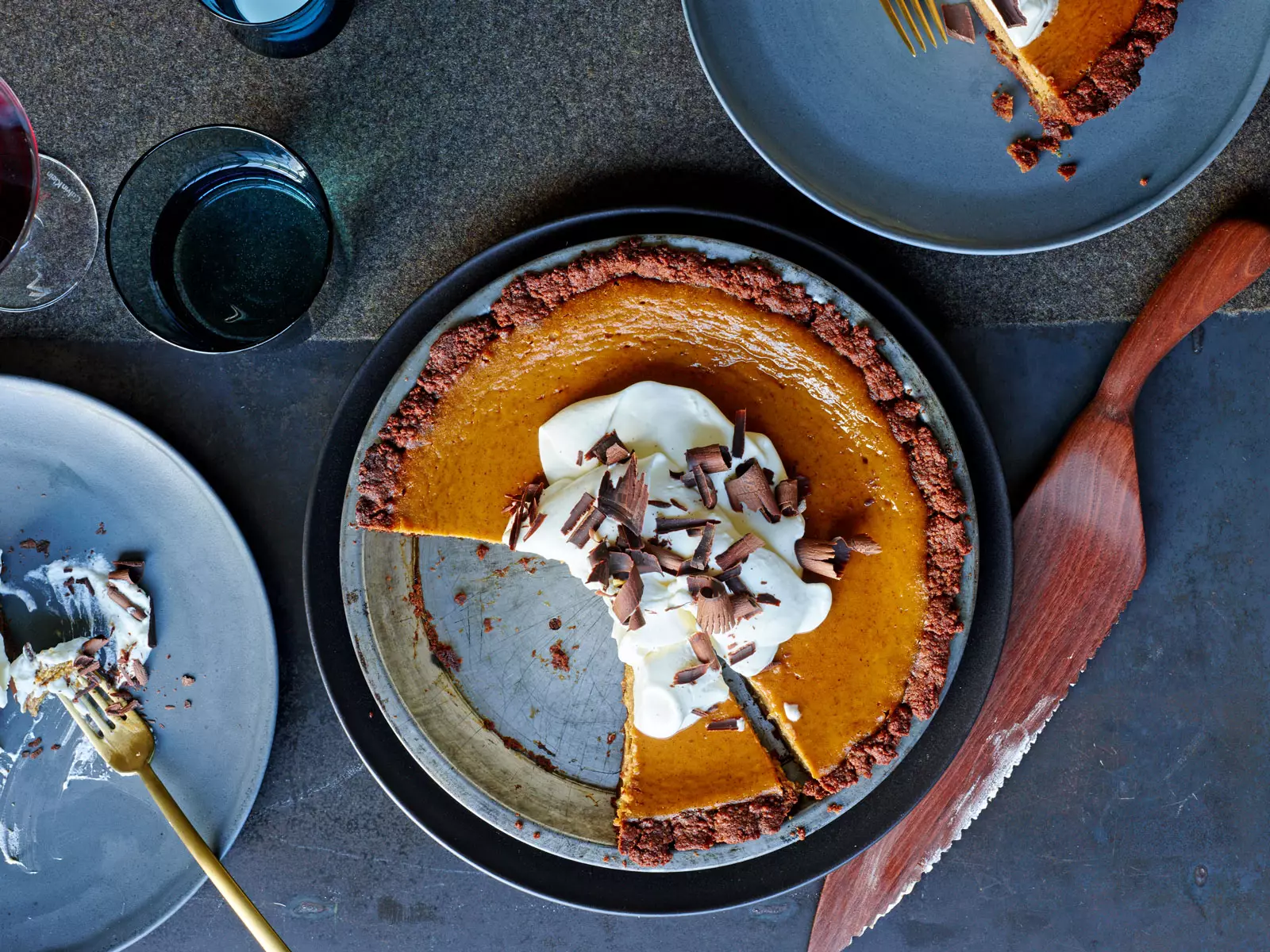 Torta alla crema di zucca e cioccolato