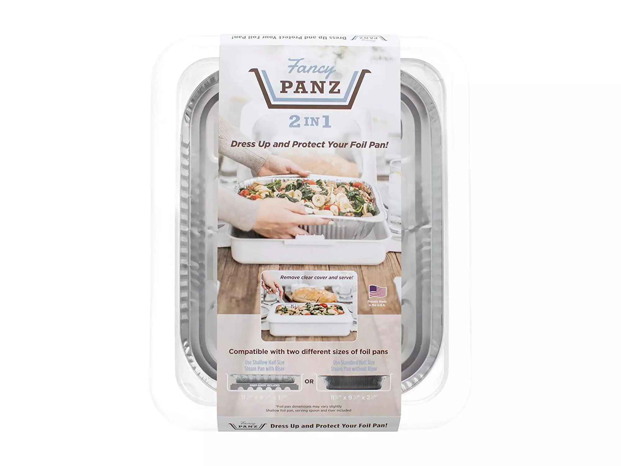 Fancy Panz 2-in-1 Onye na-ebufe Casserole nke USA mere