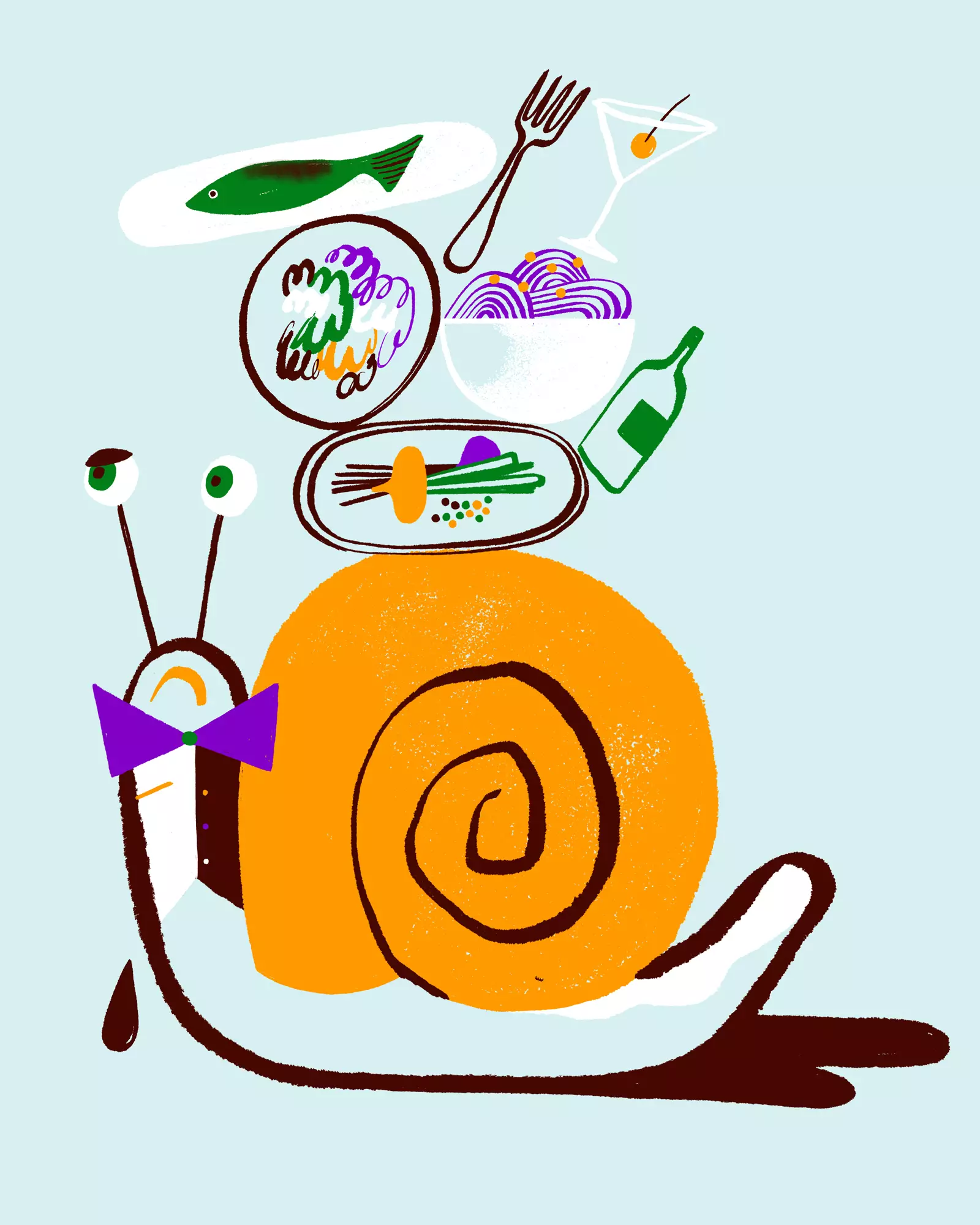 ilustración do camareiro de caracol