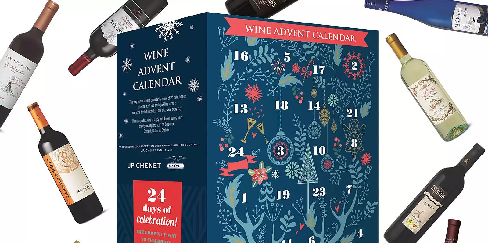 Der Wein-Adventskalender von Aldi enthält 6 Flaschen Wein