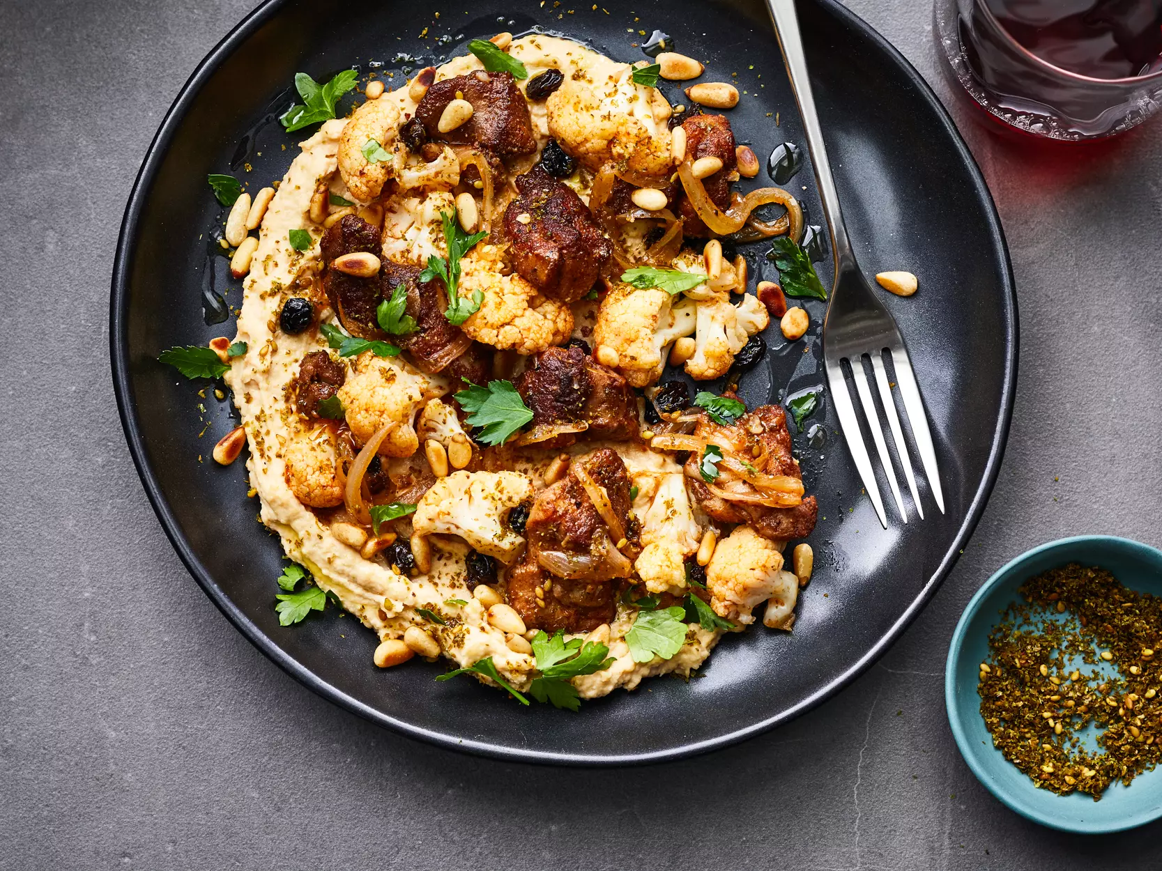 Jantar Homus com Receita de Frango e Couve-flor