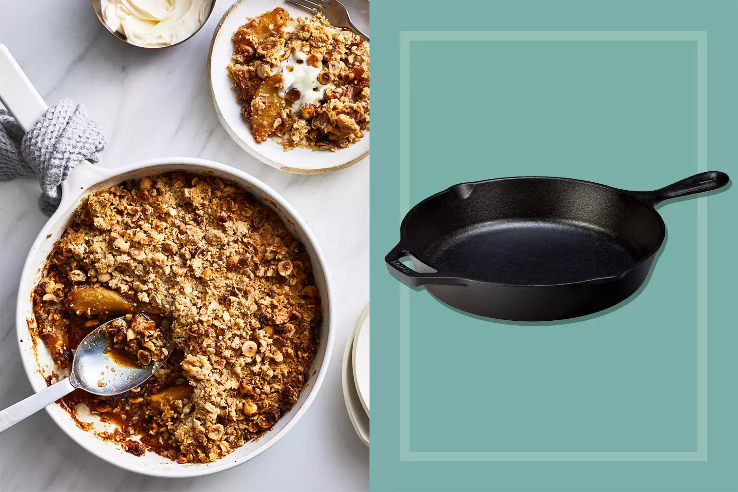 Lodge Cast Iron Skillet thiab ib lub txiv apple crisp