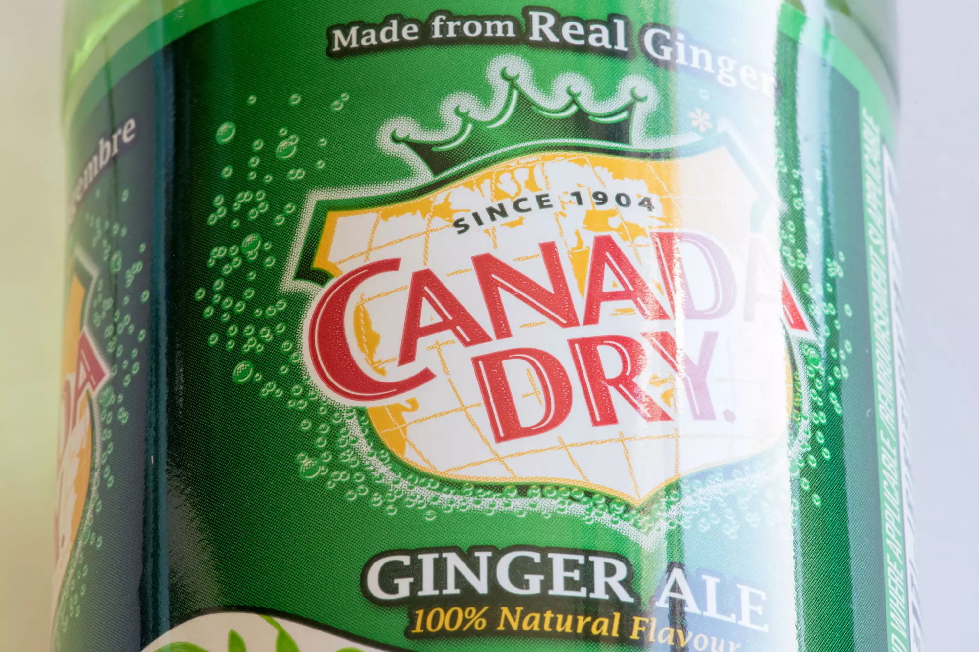 Canada Dry Ginger Ale kan close-up. Canada Dry is 'n handelsmerk van