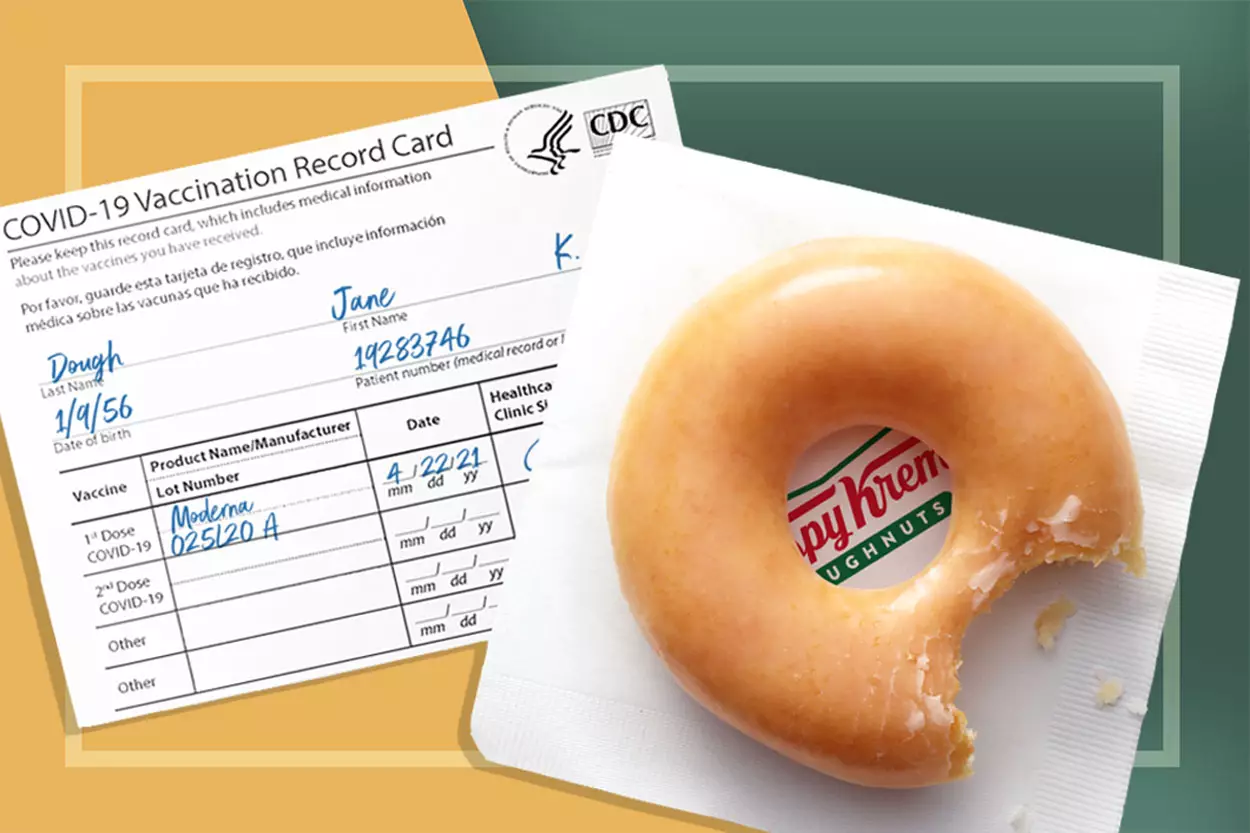 Krispy Kreme Donut နှင့် ကာကွယ်ဆေးထိုးမှတ်တမ်းကတ်