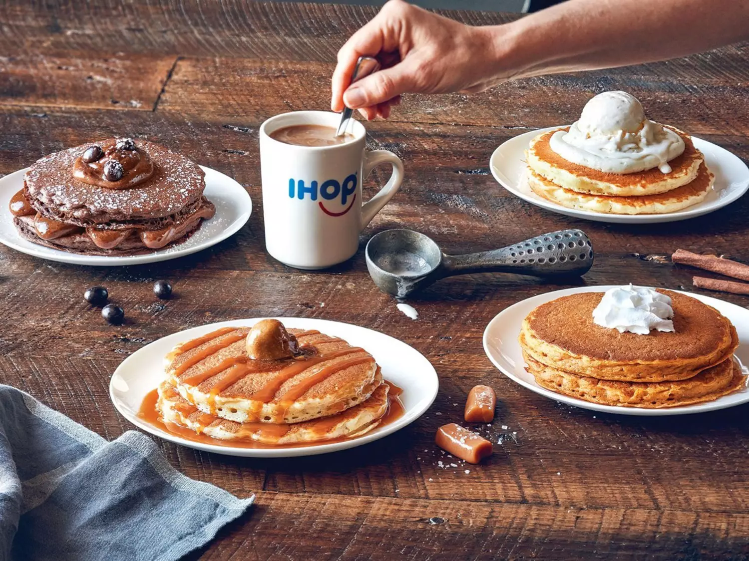 ihop કોફી સ્વાદવાળી પેનકેક