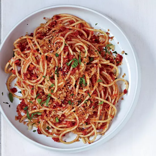 Dei 19: Spaghetti mei sinne-droege-tomaten-amandelpesto