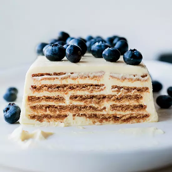 Tarta de queixo con capas de limón