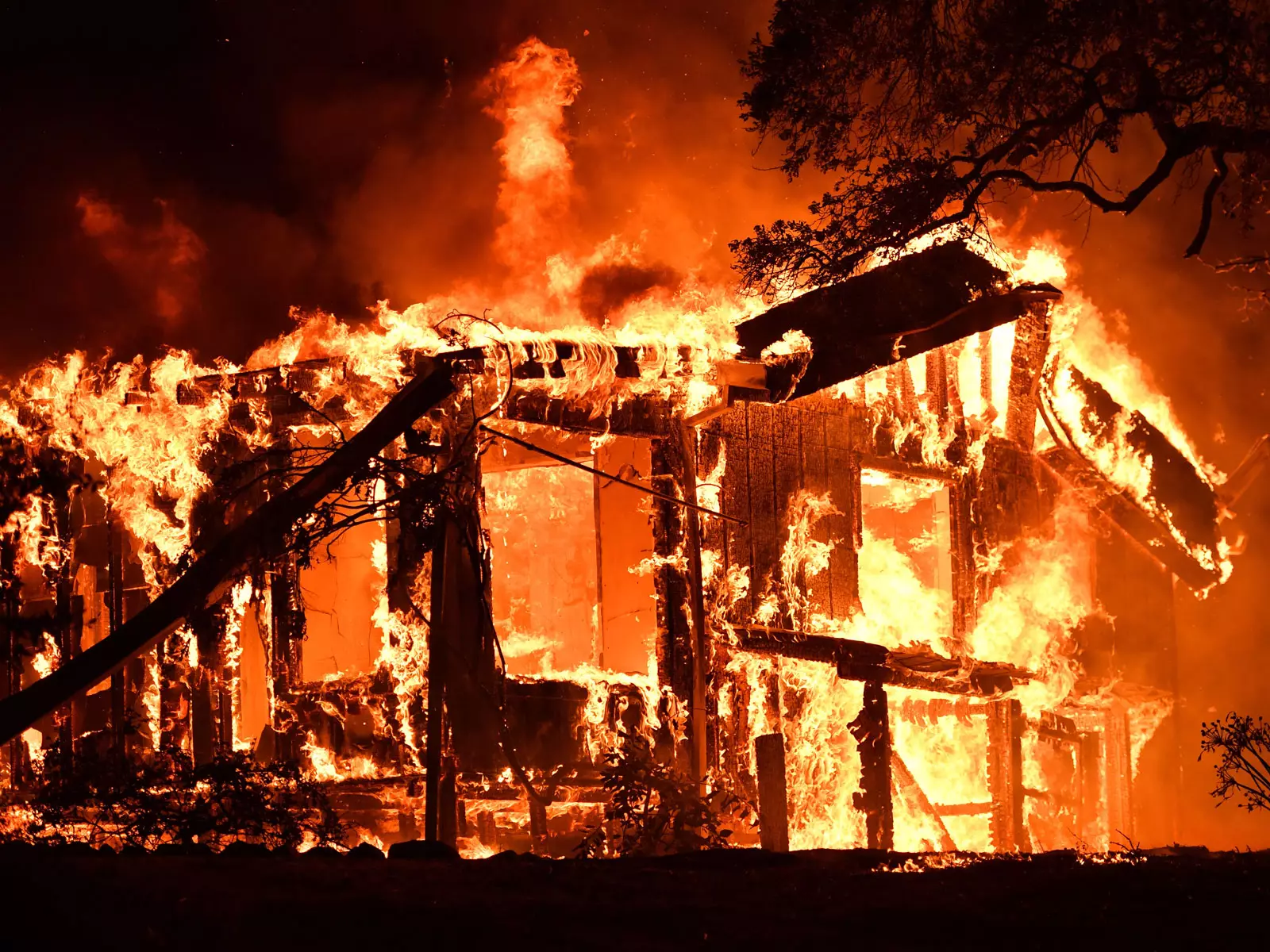 Feu de brousse de Napa Valley