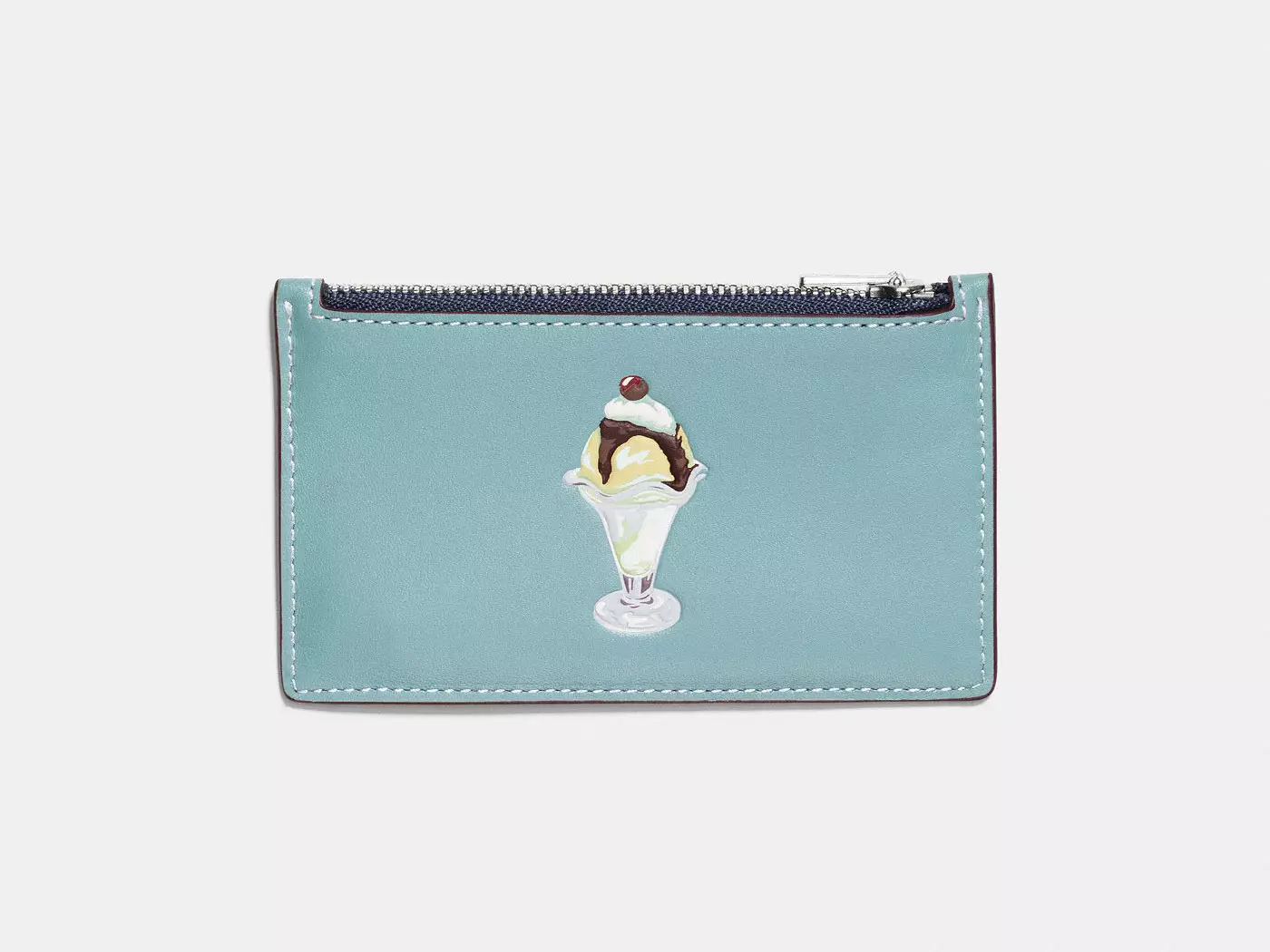mini lommebok med glidelås fra coach med iskrem
