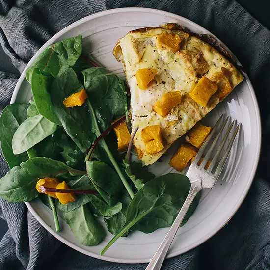 Pumpkin, Ricotta û Sêva Frittata