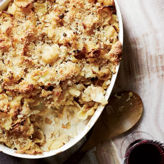 Coquilles au four avec chou-fleur et taleggio