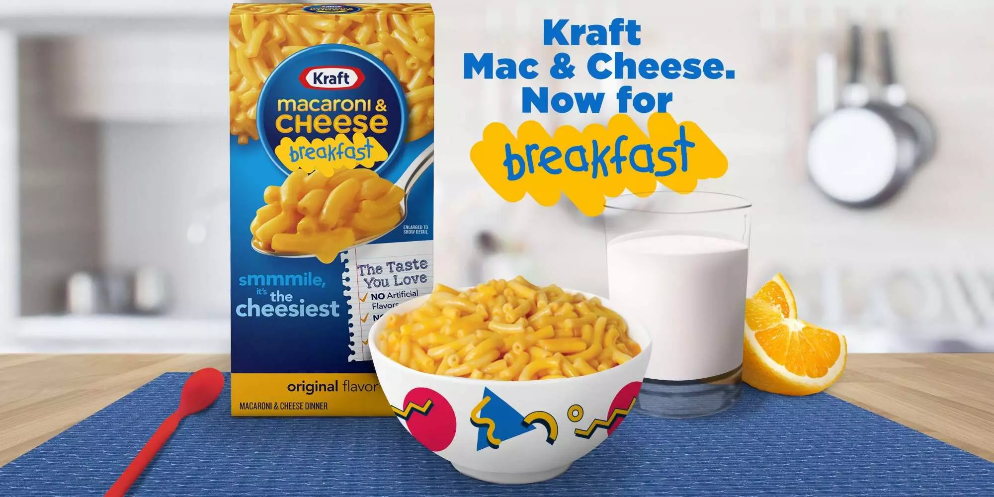 ຄືກັບວ່າພວກເຮົາບໍ່ໄດ້ເຮັດມັນຢ່າງໃດກໍ່ຕາມ, ການກິນ Macaroni ແລະເນີຍແຂງສໍາລັບອາຫານເຊົ້າແມ່ນຍອມຮັບໄດ້, Kraft ເວົ້າວ່າ.