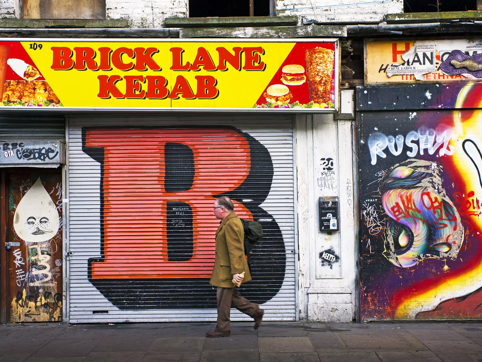 Brick Lane kebabs Londonā